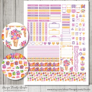 Birthday Planner Stickers, Mini Happy Planner Printable Stickers ...