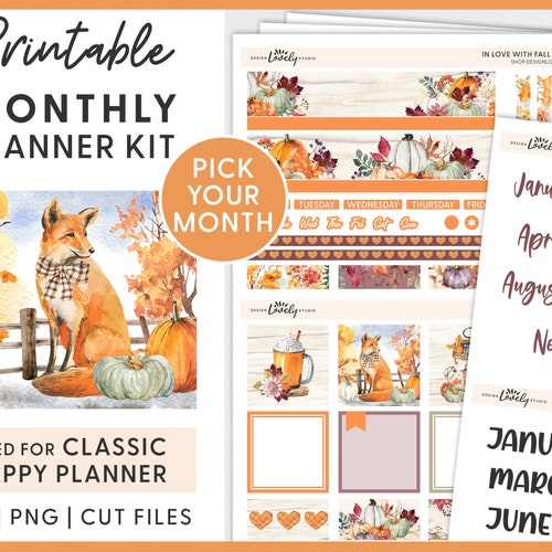 Happy Planner October Monthly Kit Printable October Stickers - Etsy