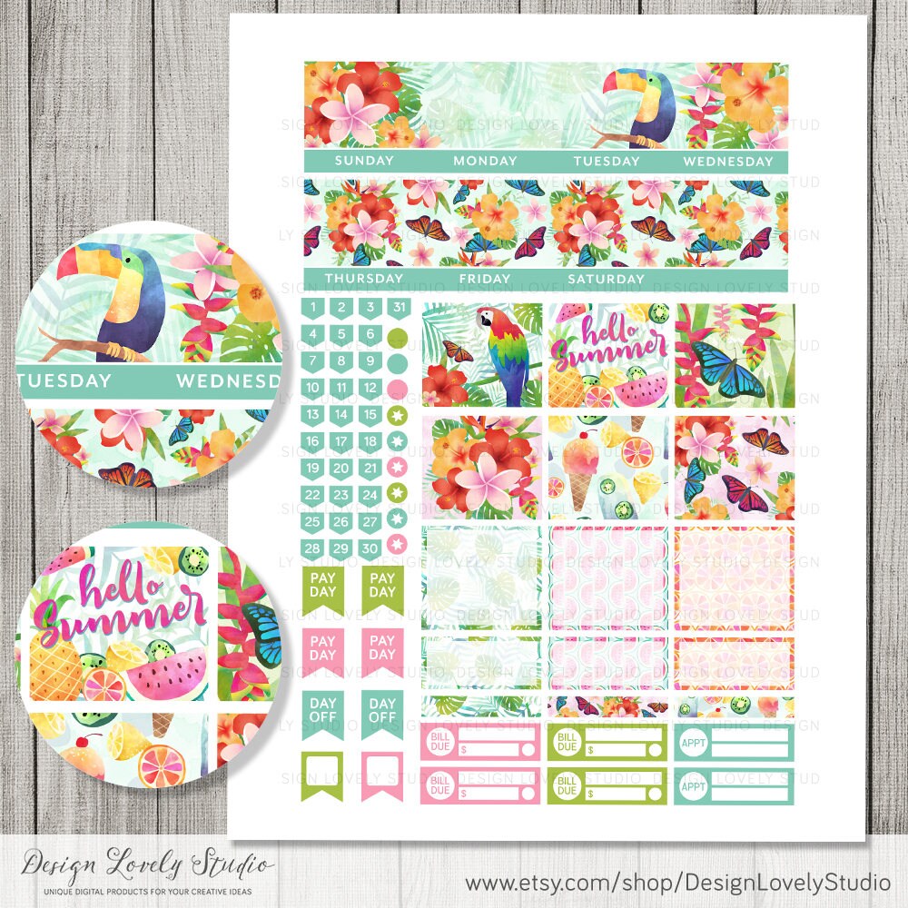 Monthly Kit Monthly Planner Printable Stickers Monthly - Etsy