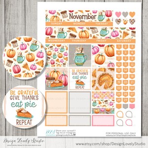 Printable NOVEMBER Monthly Stickers Kit, Big Happy Planner November Kit ...