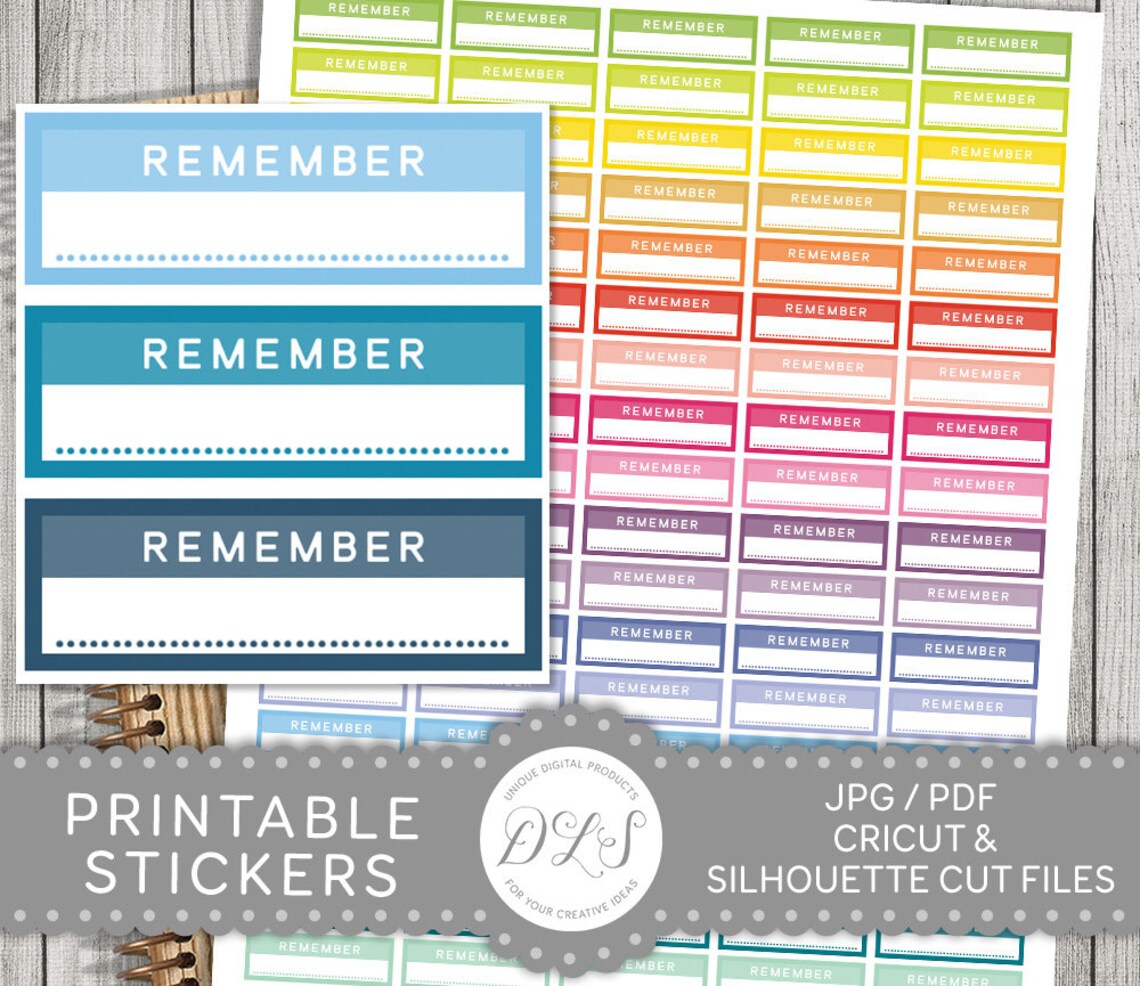 Remember Stickers Remember Planner Stickers Reminder - Etsy