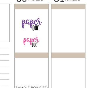 PAPER DUE Script Planner Stickers, Study Planner Stickers, Reminder ...