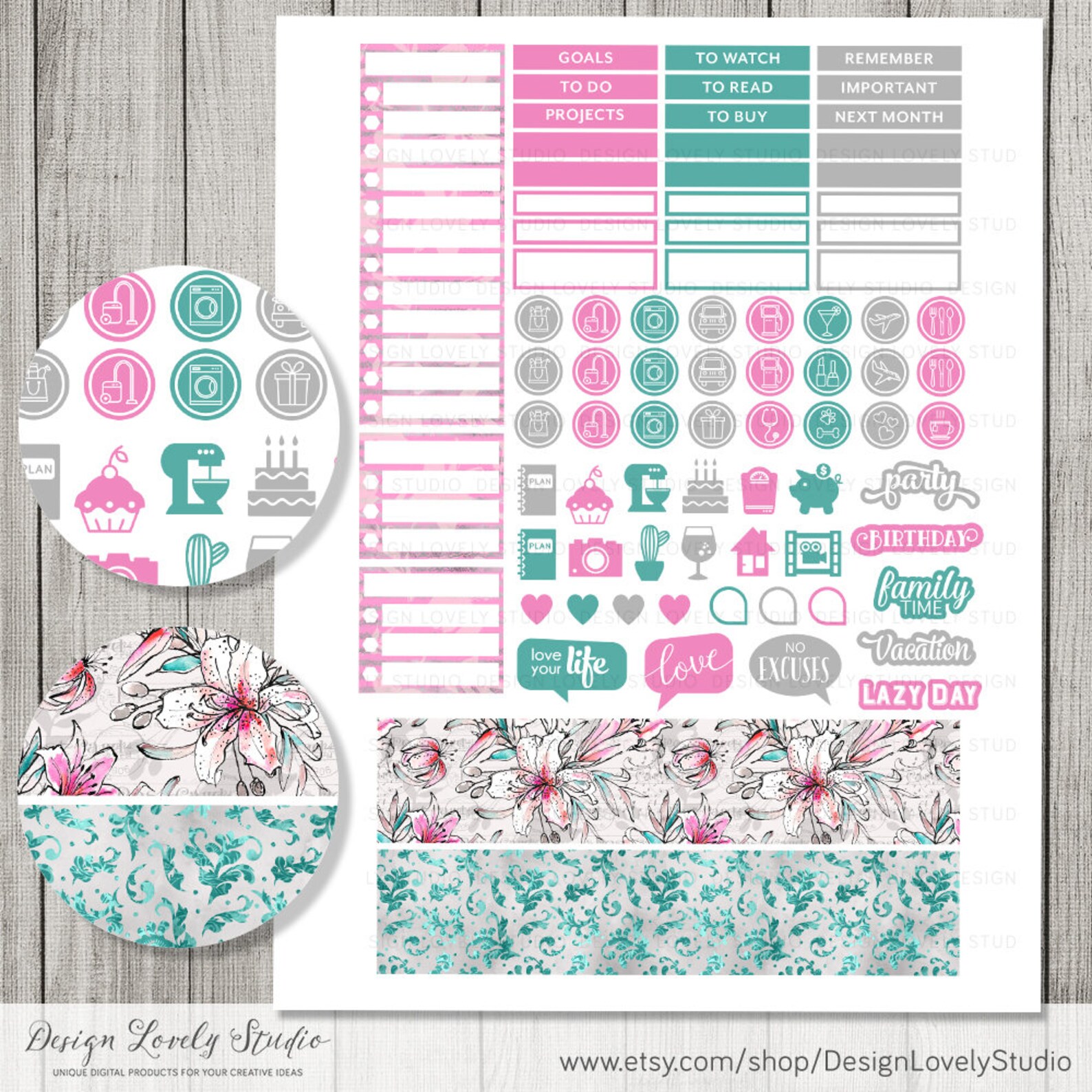 Monthly Stickers Kit for Erin Condren Planner, ECLP Monthly Stickers ...