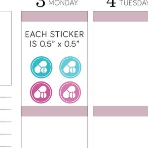 Medicine Reminder Stickers, Printable Medicine Stickers, Pill Planner ...
