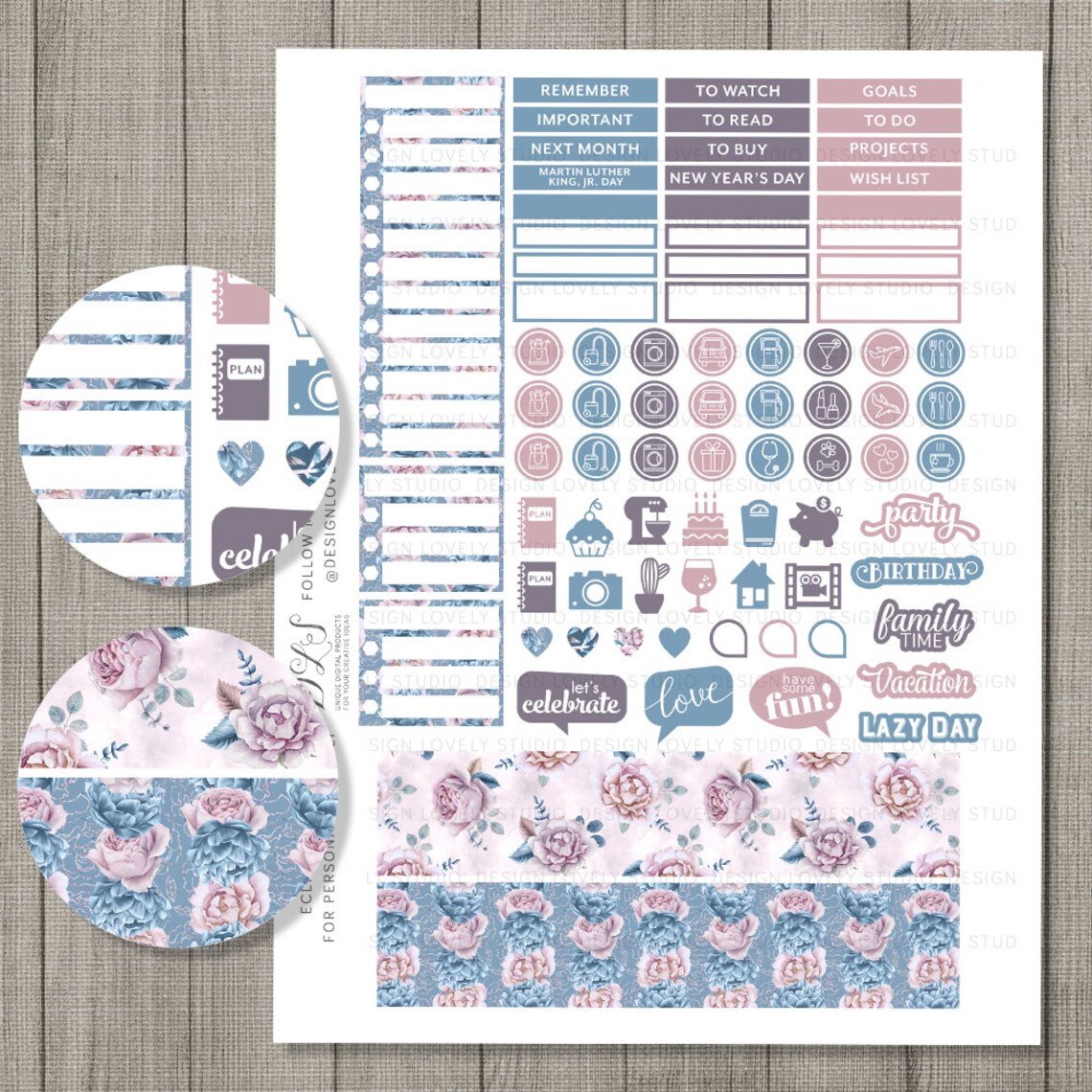 January Monthly Stickers Kit January Monthly View Kit | Etsy