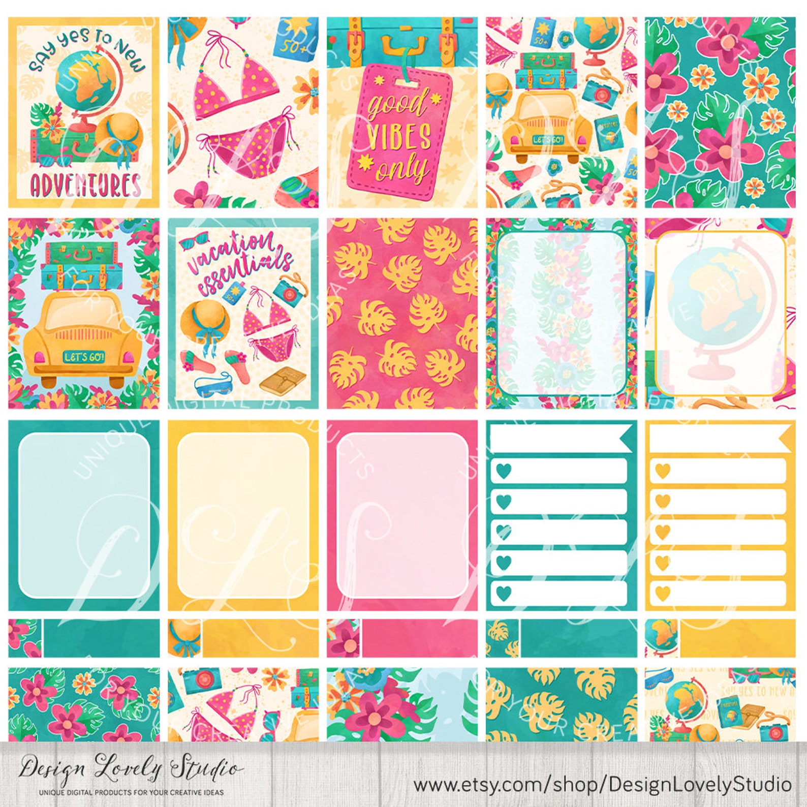 Summer Vacation Planner Stickers Road Trip Planner Stickers - Etsy
