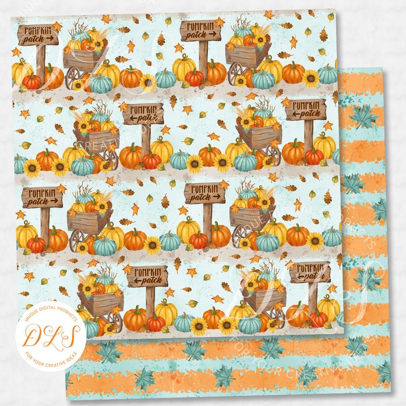 Fall Digital Paper Pumpkin Digital Paper Halloween Digital | Etsy