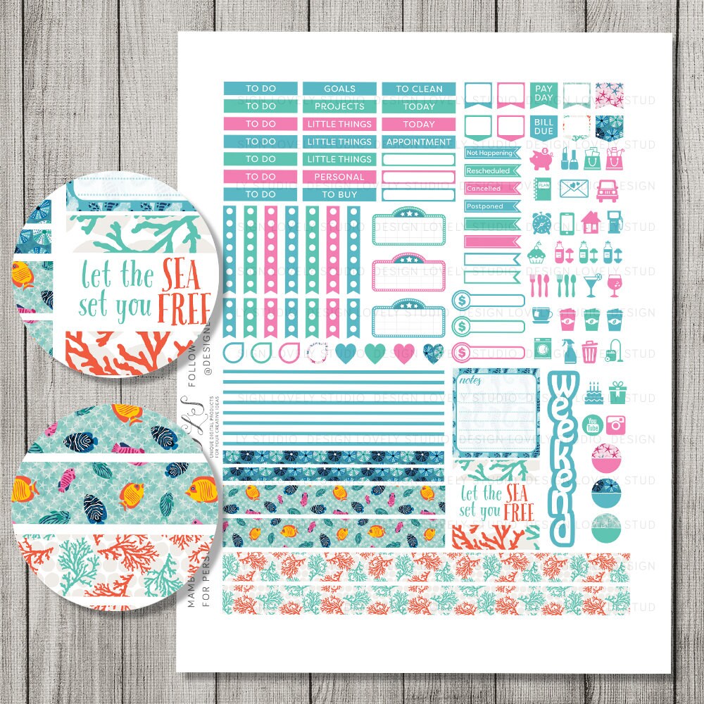 Summer Planner Kit Mini Happy Planner Summer Weekly Kit | Etsy