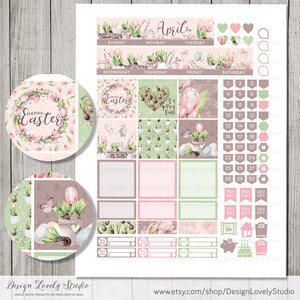 Happy Planner April Monthly Kit, April Happy Planner Printable Stickers ...
