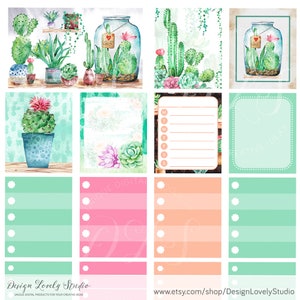 PRINTABLE SUCCULENTS Planner Stickers, Cacti Planner Stickers, Mini ...