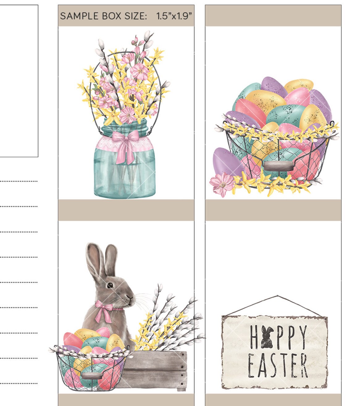 Printable EASTER Planner Stickers Bunny Planner Stickers | Etsy