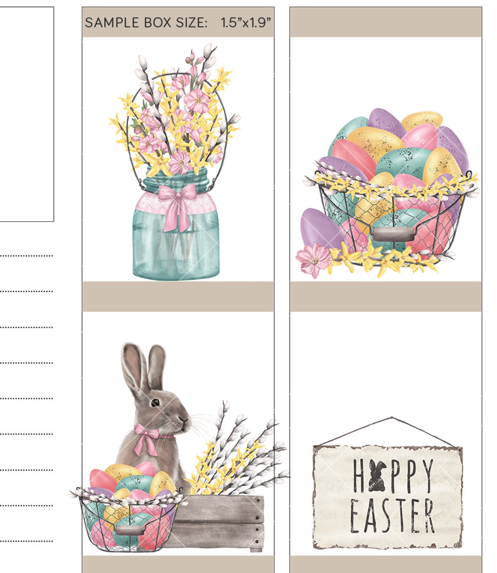 Printable EASTER Planner Stickers, Bunny Planner Stickers, Easter Eggs ...