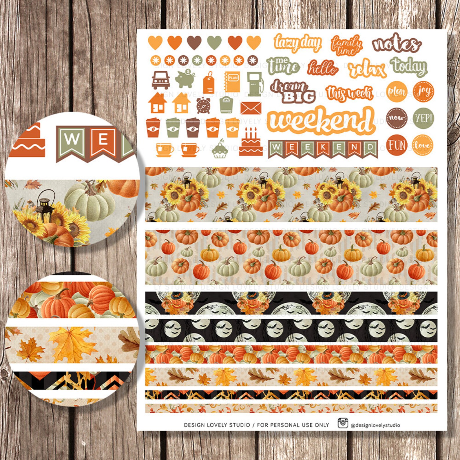 Happy Planner Halloween Stickers, Printable Halloween Planner Stickers ...