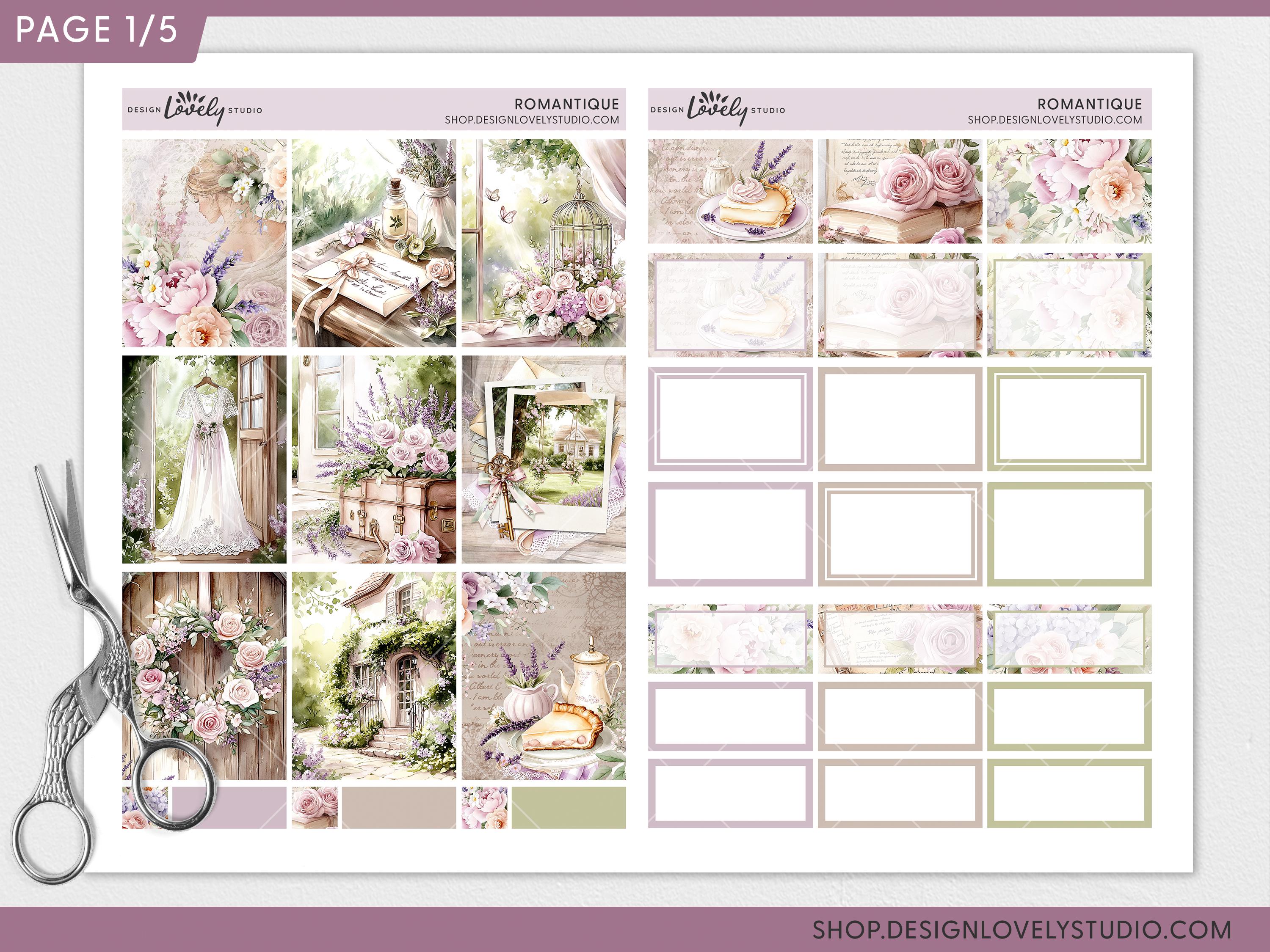 Printable Spring Planner Stickers, Romantic Stickers, Boho, Provence ...