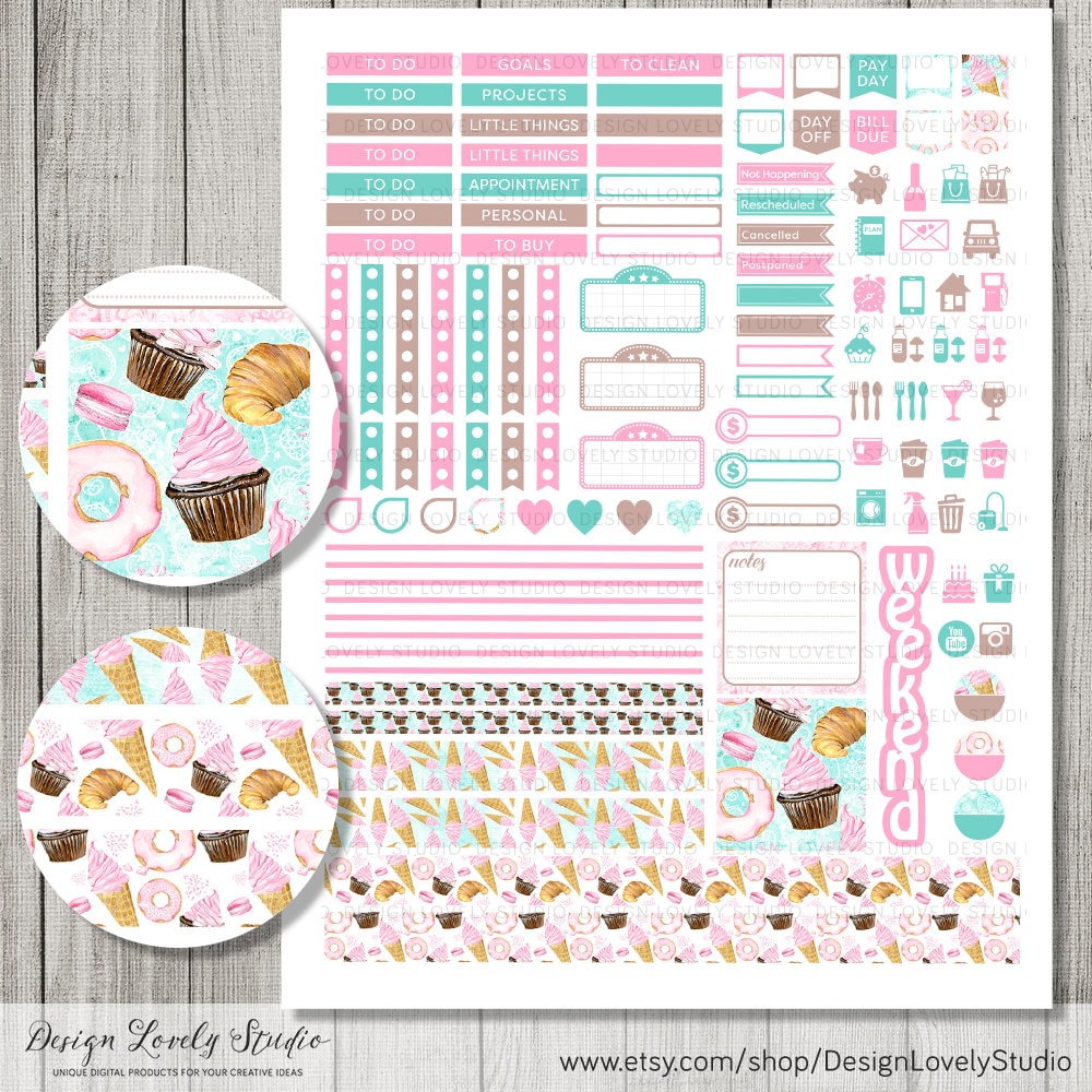 Printable Mini Happy Planner Stickers Pastel Planner | Etsy