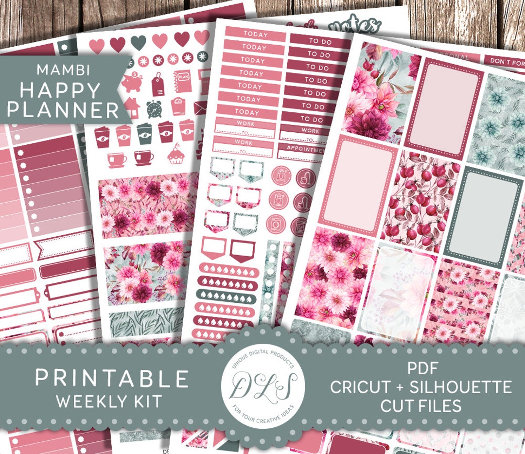 Happy Planner Stickers, Weekly Planner Kit, Printable Planner Stickers ...