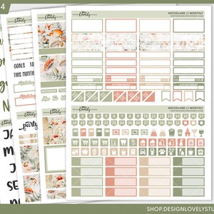 October Monthly Kit, September Planner Stickers, Fall Woodland Monthly ...