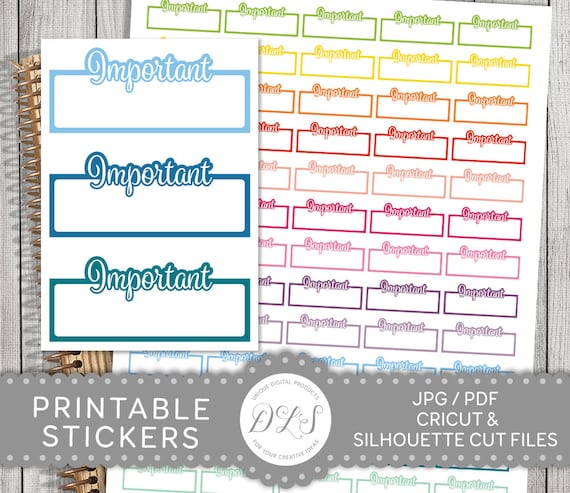 Important Planner Stickers Important Planner Labels | Etsy