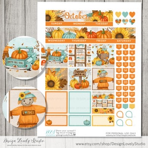 Printable October Monthly Kit, Big Happy Planner October Stickers Kit ...