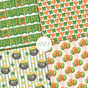St Patricks Day Digital Paper, St Pattys Day Digital Background, Irish ...