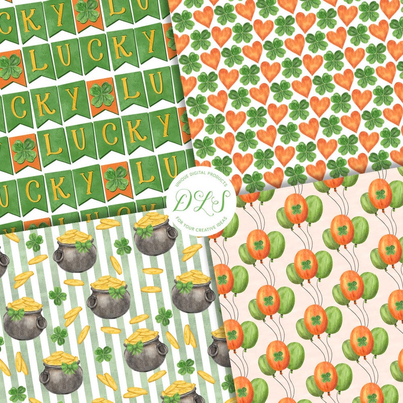 St Patricks Day Digital Paper St Pattys Day Digital | Etsy