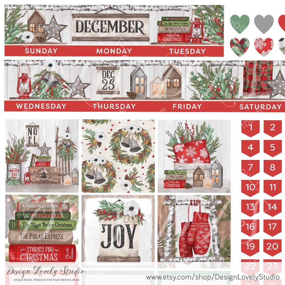 Happy Planner December Monthly Kit Printable December - Etsy