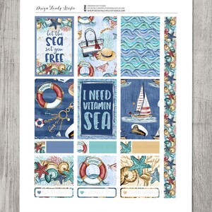 Beach Day Planner Stickers, Big Happy Planner Printable Stickers Kit ...