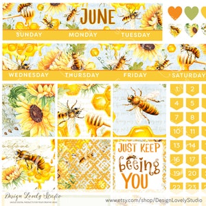 Big Happy Planner JUNE Stickers Kit, JUNE Monthly Printable Stickers ...