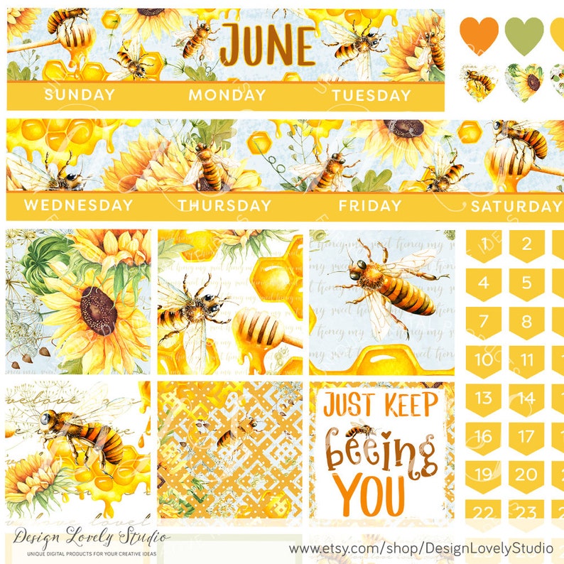 Big Happy Planner JUNE Stickers Kit JUNE Monthly Printable - Etsy