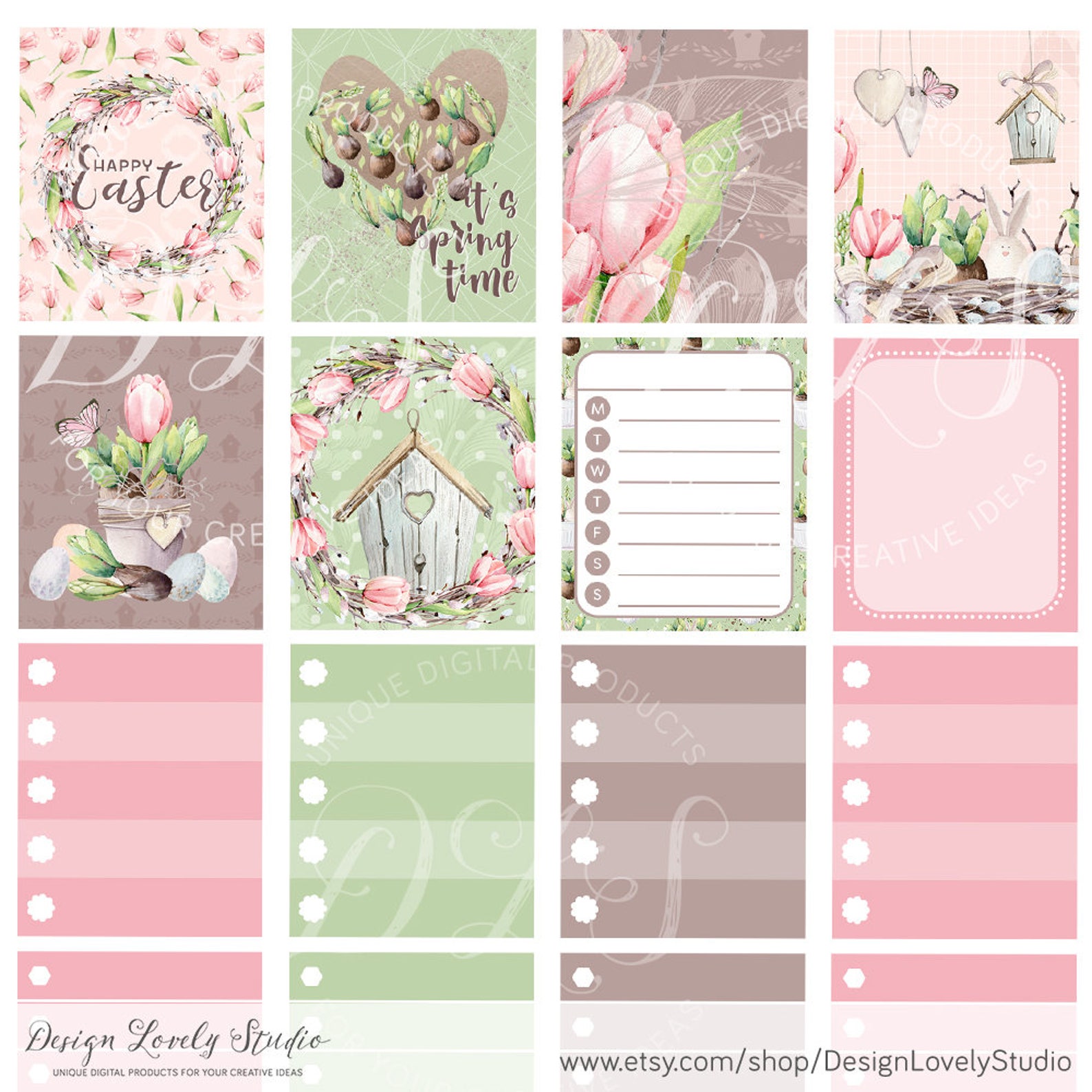 Mini Happy Planner Easter Stickers Printable Easter Planner - Etsy