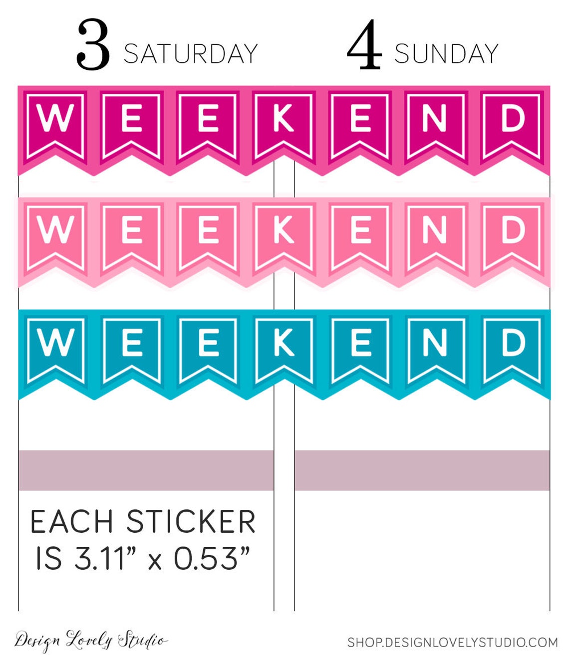 Weekend Banner Planner Stickers Printable Weekend Banner - Etsy