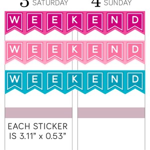 Weekend Banner Planner Stickers, Printable Weekend Banner Stickers ...