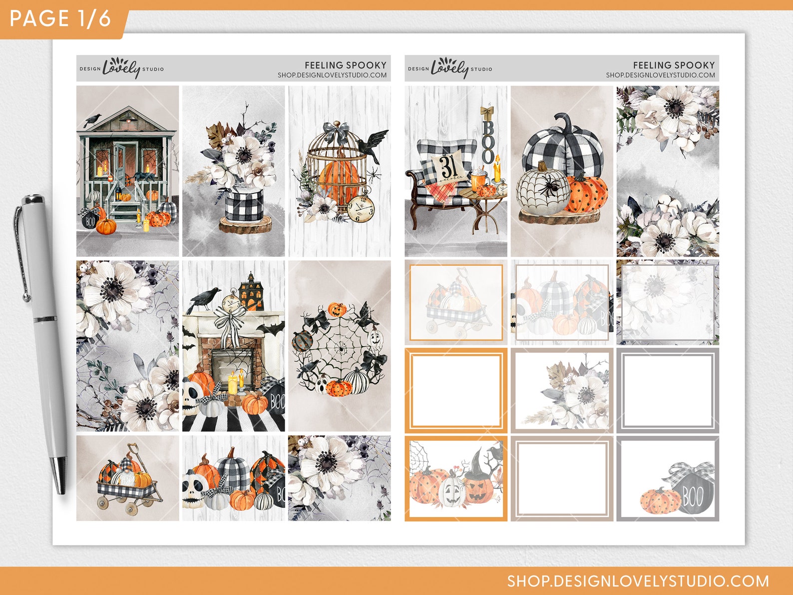 Halloween Planner Stickers, Happy Planner Printable Stickers, Fall ...