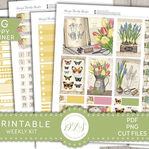SPRING Planner Stickers Kit, Printable Big Happy Planner Spring ...