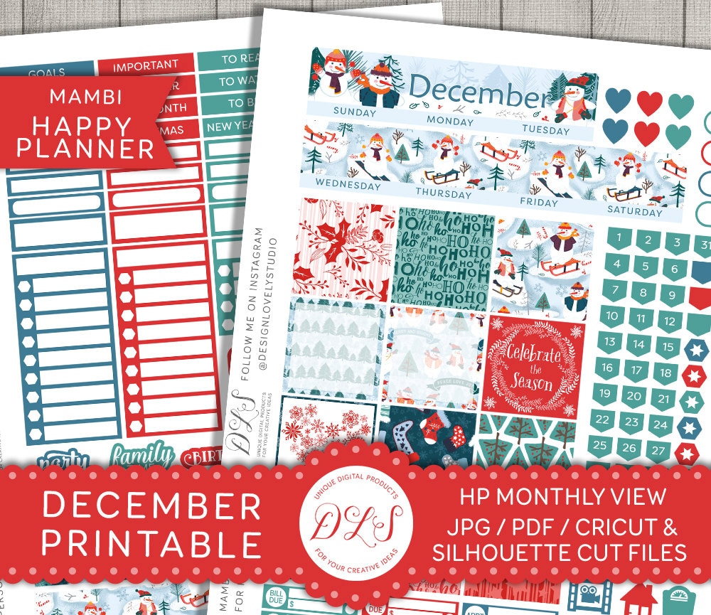 Happy Planner December Monthly Kit December Planner Stickers - Etsy
