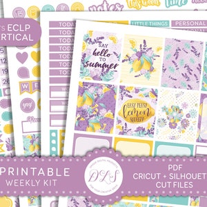 Weekly Planner Printable, Summer Planner Stickers, Lemon Planner ...