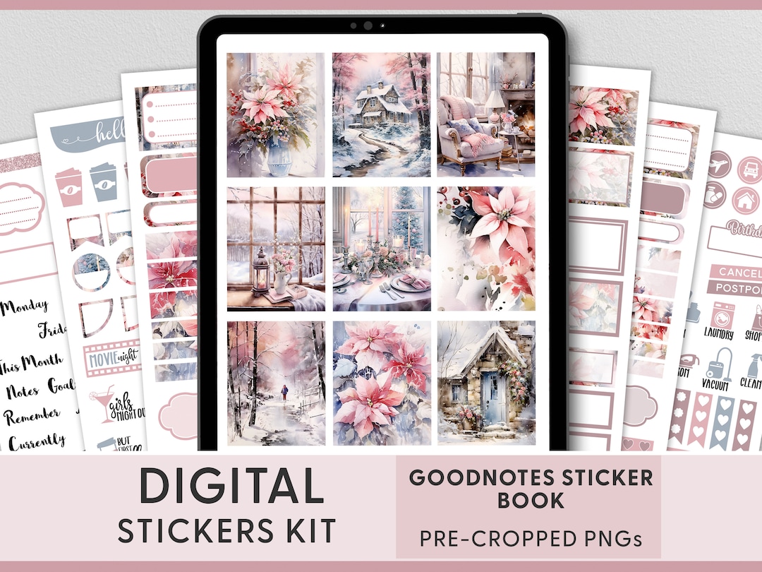 Christmas Stickers, Winter Holiday Stickers, Digital Planner Stickers ...
