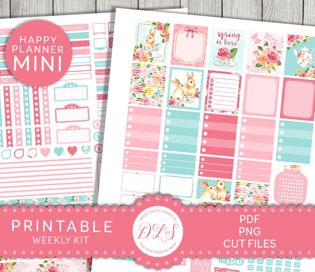 EASTER Planner Stickers Printable, Mini Happy Planner Weekly Stickers ...