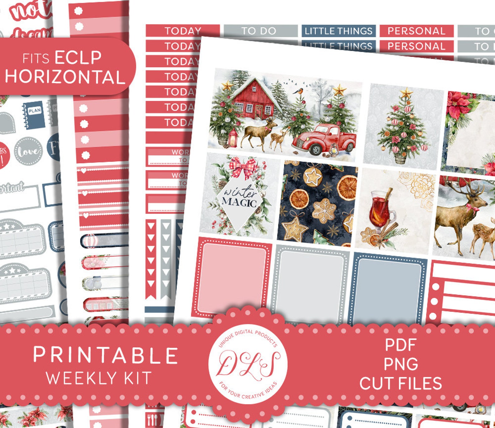 CHRISTMAS Planner Printable Stickers Holiday Planner - Etsy