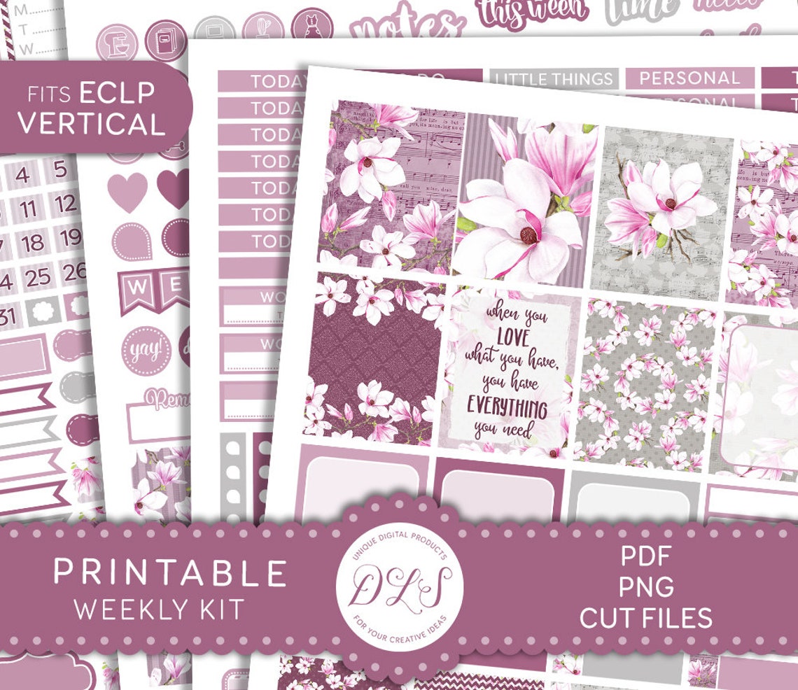 Printable Weekly Stickers Kit Fits Erin Condren Life Planner | Etsy