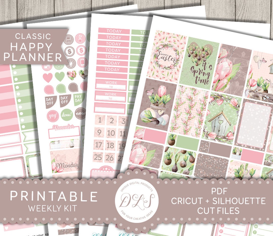 Printable Easter Planner Kit, Happy Planner Easter Stickers, Spring ...
