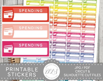 SPENDING TRACKER Planner Stickers - Etsy