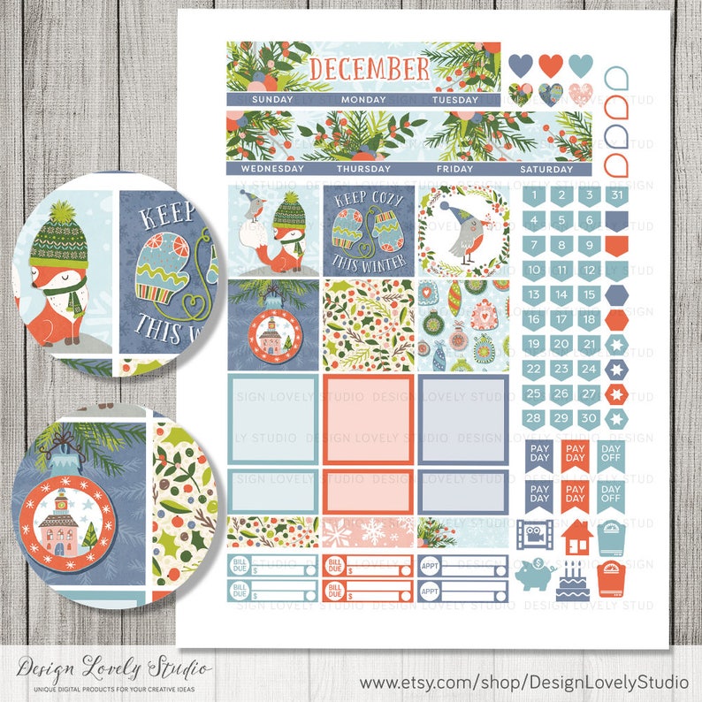 Happy Planner December Monthly Kit Happy Planner December | Etsy