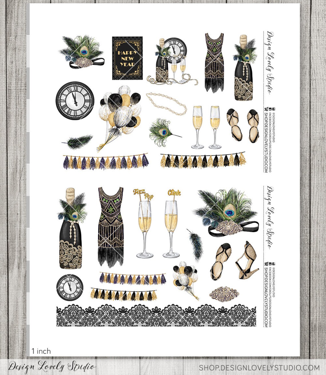 Printable New Year Planner Stickers New Year Scrapbook | Etsy