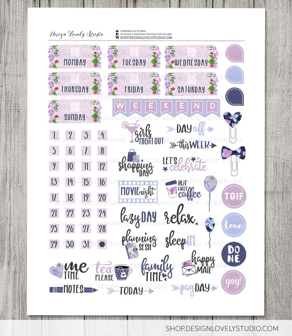 Big Happy Planner Printable Stickers Weekly Planner Stickers - Etsy