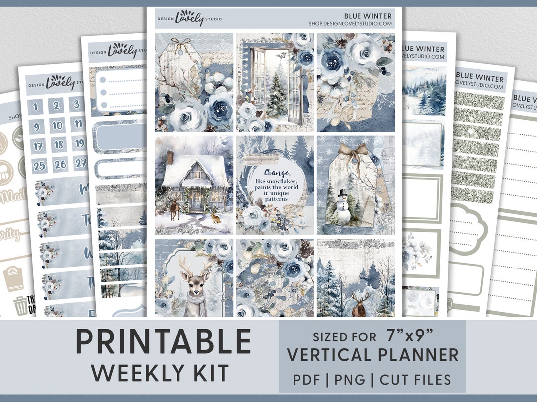 Winter Planner Stickers, January Weekly Kit, Printable Planner Stickers ...