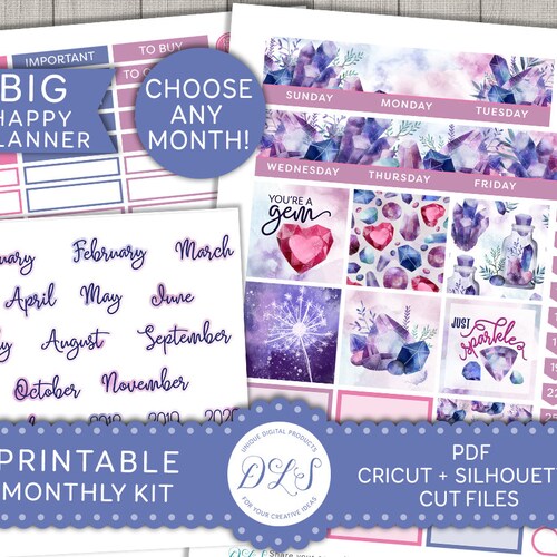 JUNE Monthly Stickers Kit Big Happy Planner Printable - Etsy