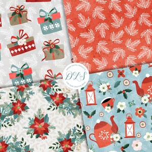 Winter Digital Paper, Winter Digital Backdrop, Christmas Digital ...