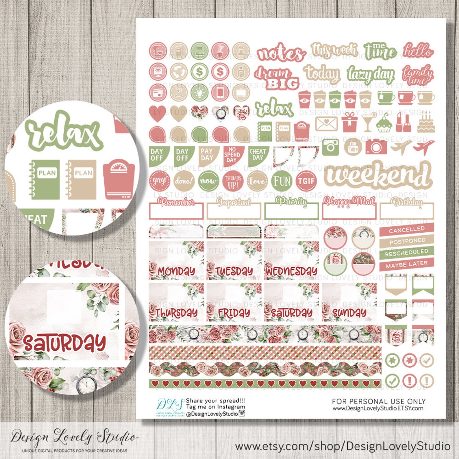 Printable NEW YEAR Planner Stickers Kit Happy Planner - Etsy