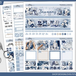 January Planner Stickers, January Monthly Sticker Kit, Winter Stickers ...